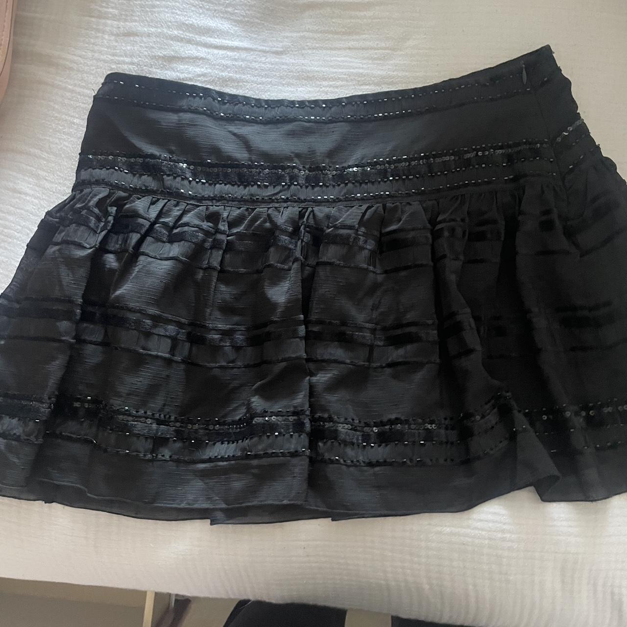 black sparkly ra ra skirt mango size 14-16 uk | Depop