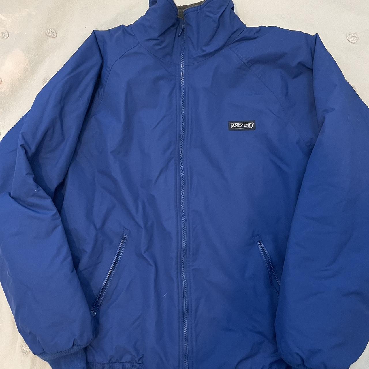 bright blue lands end jacket #jacket #blue... - Depop