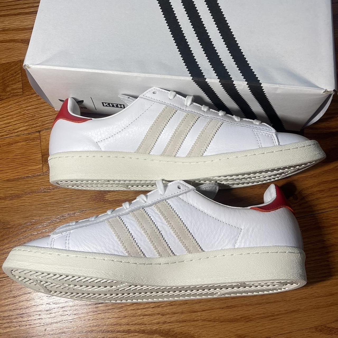 Kith Men's White and Red Trainers | Depop