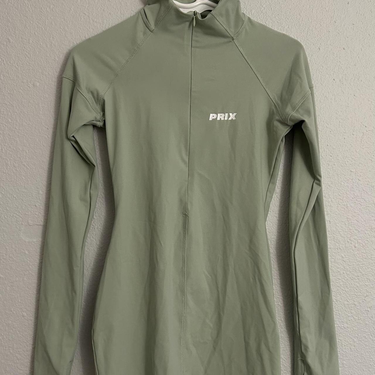 prix night dress in pistachio high neck sportline... - Depop