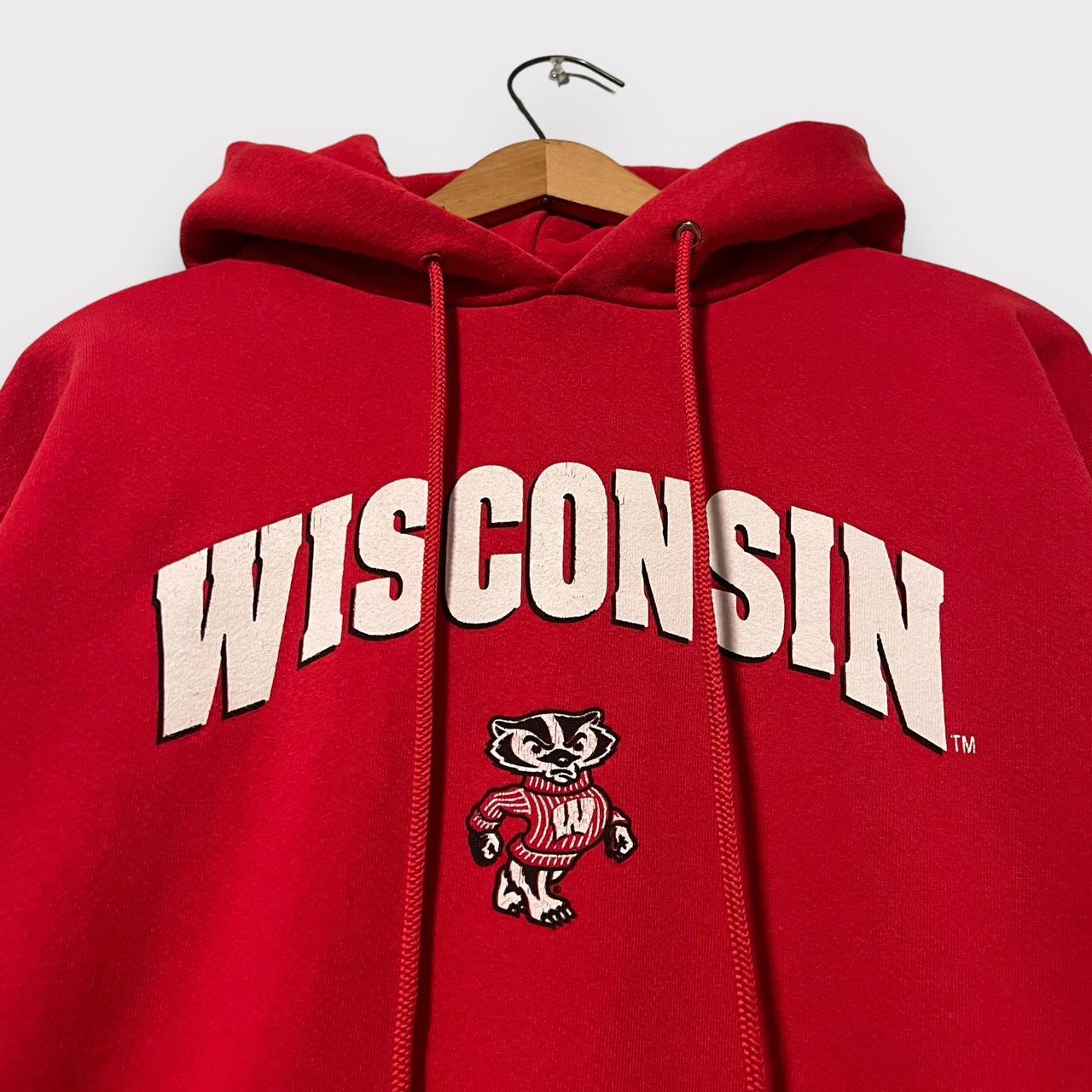 Vintage 90s University of Wisconsin Hoodie. Size... - Depop