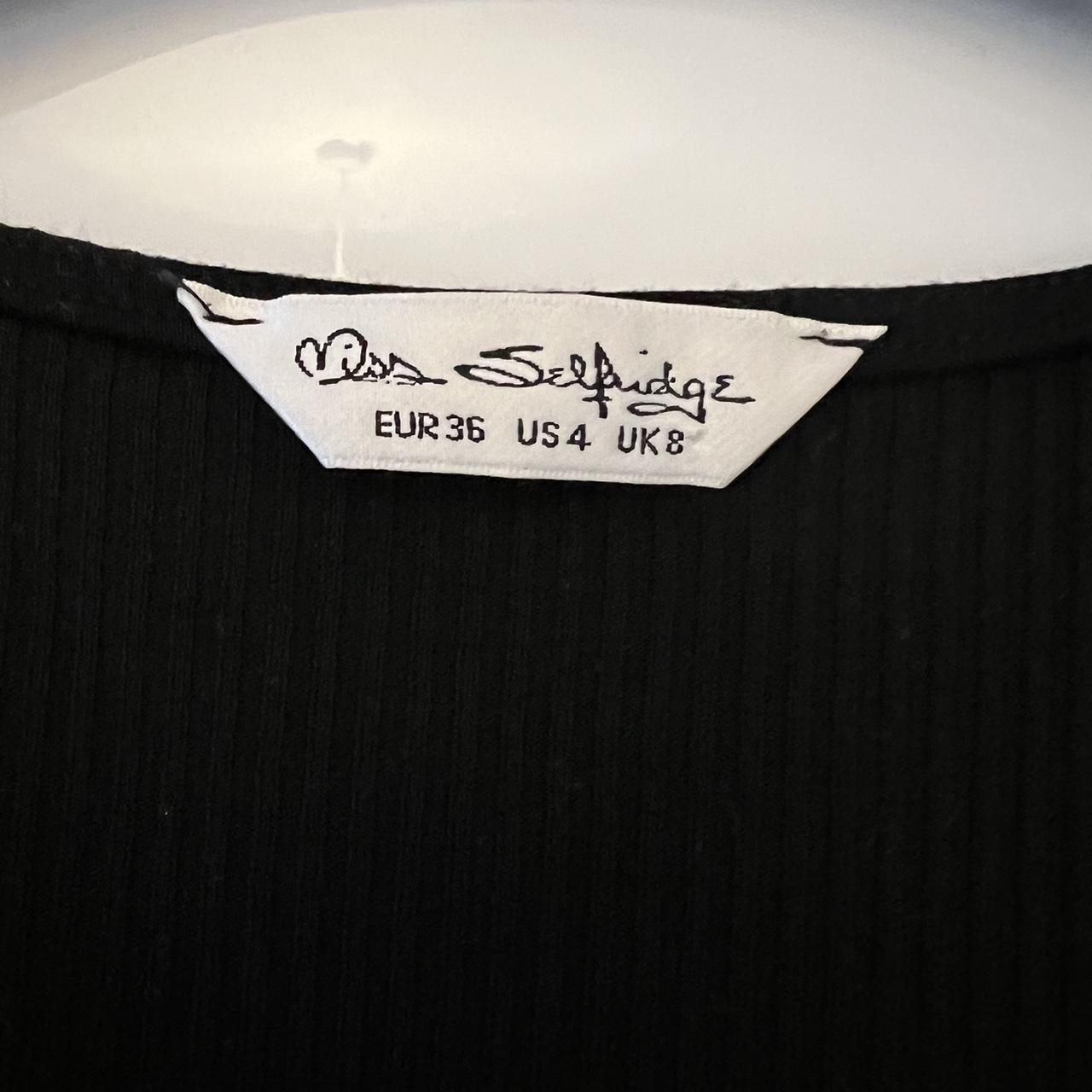 Black ribbed Miss Selfridge top criss cross... - Depop