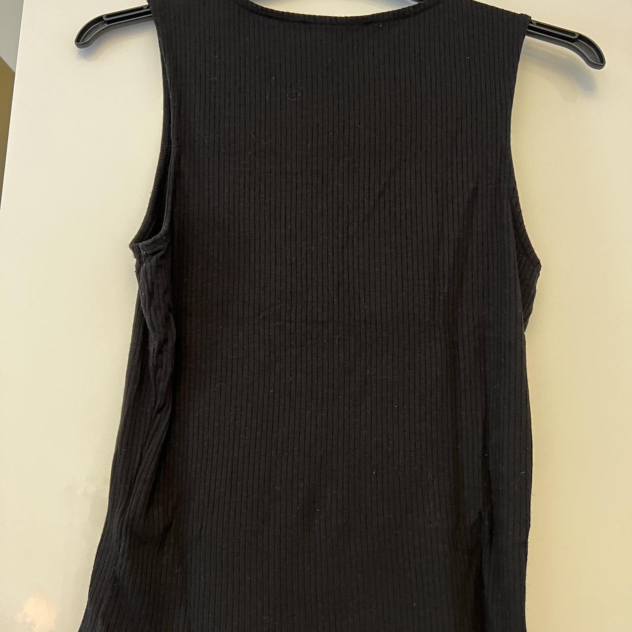 Black ribbed Miss Selfridge top criss cross... - Depop