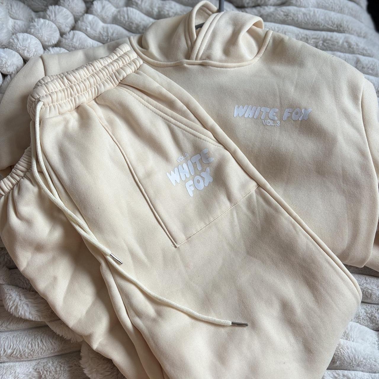 White Fox cream tracksuit - perfect for lounging... - Depop