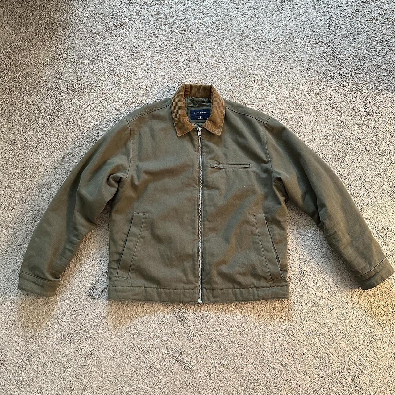 Abercrombie & Fitch Workwear Jacket Olive green... - Depop