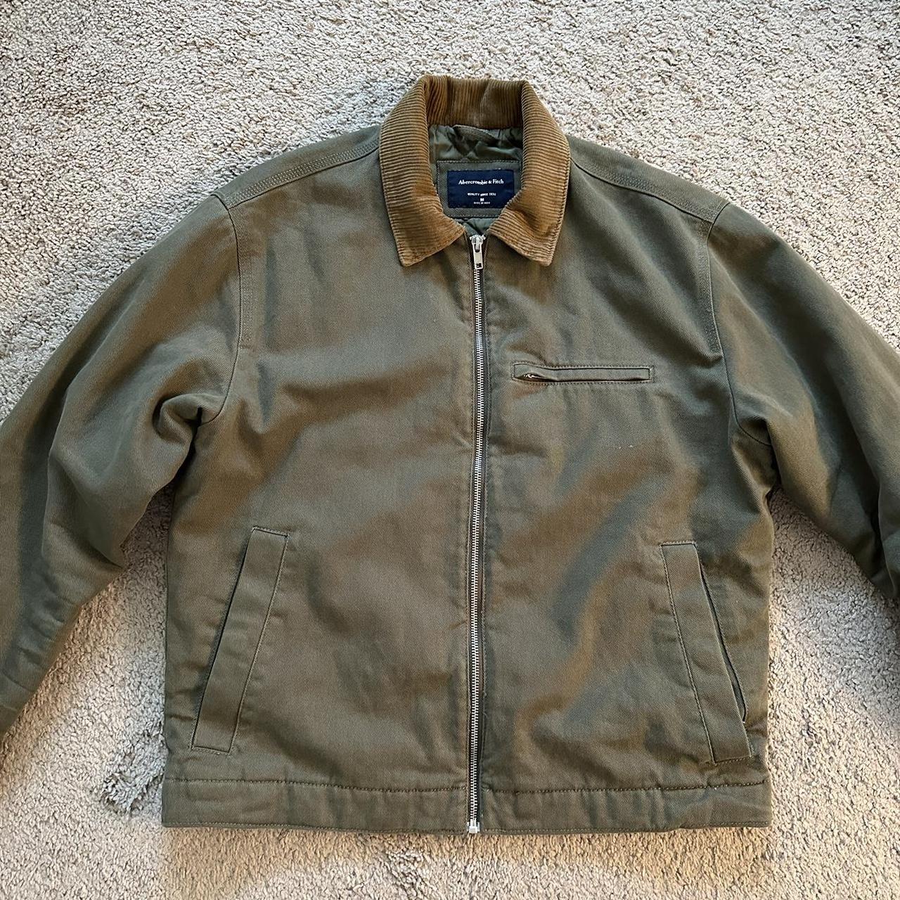Abercrombie & Fitch Workwear Jacket Olive green... - Depop