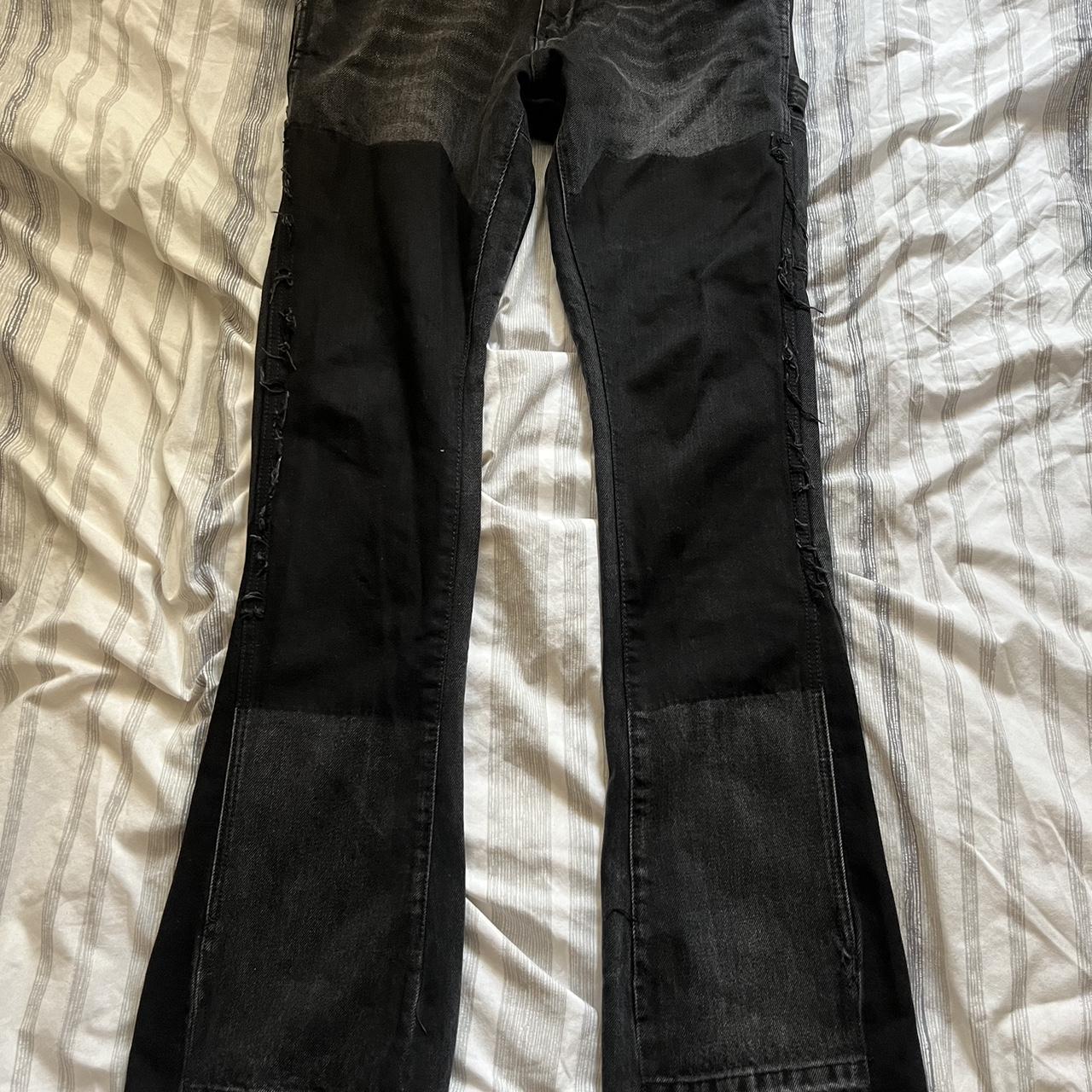 MNML blacke flared jeans W31 - message if... - Depop