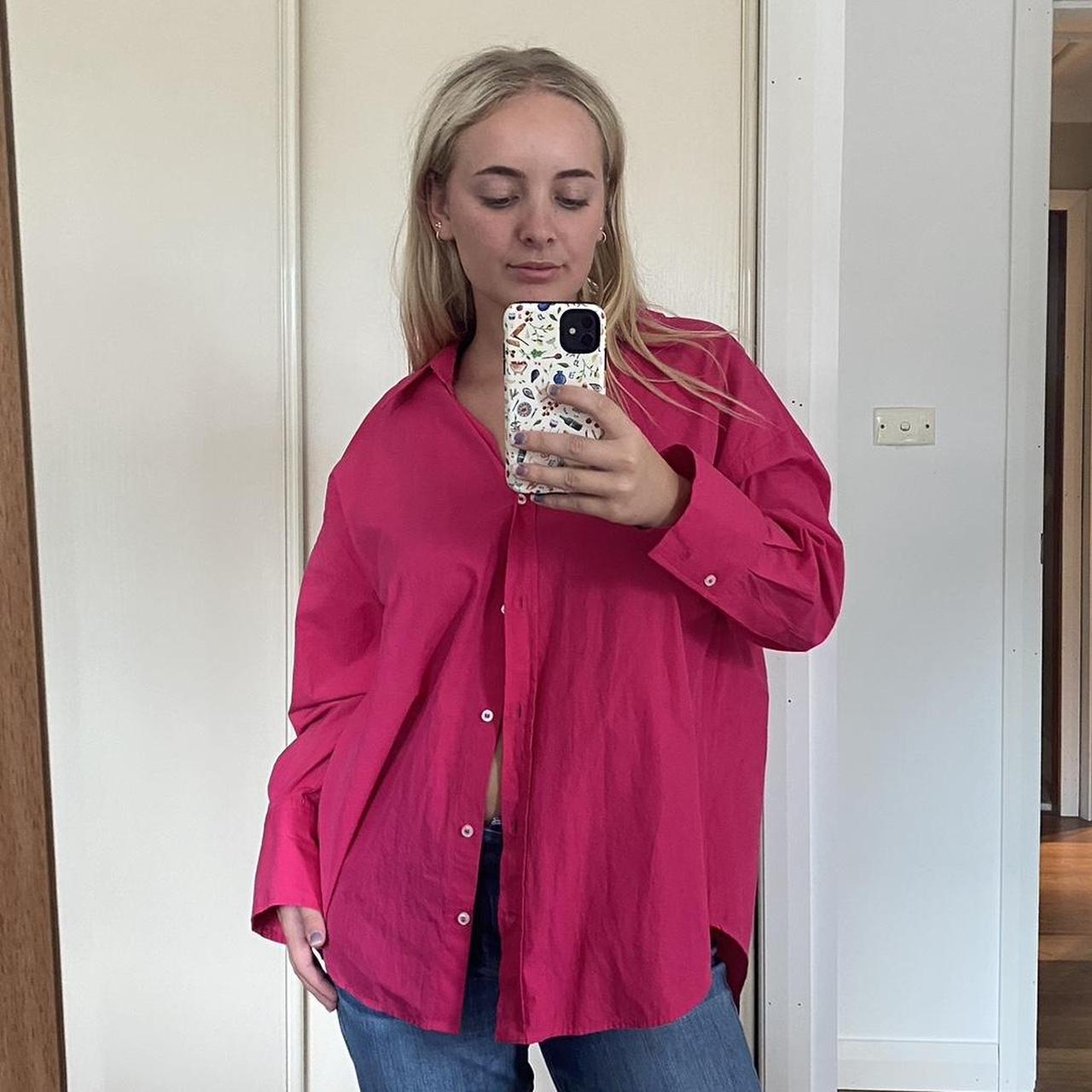 Zara pink oversized tee 🎀 Size Medium Only worn... - Depop