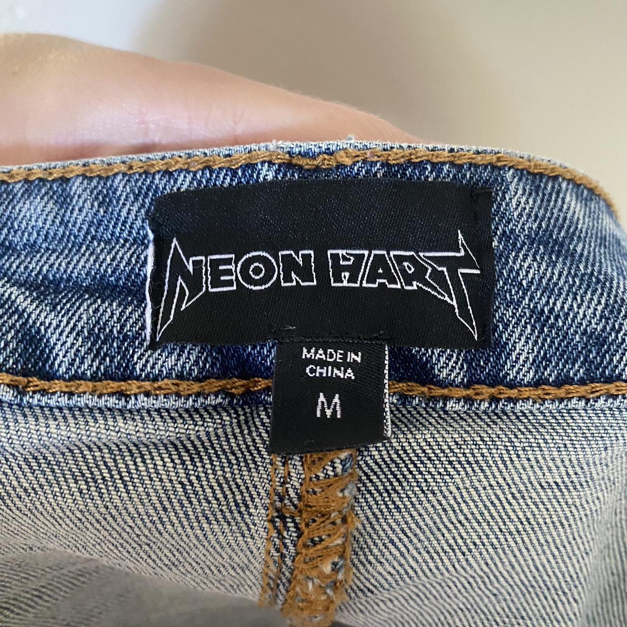 Neon Hart Denim Skirt 🌀 Size M - Depop