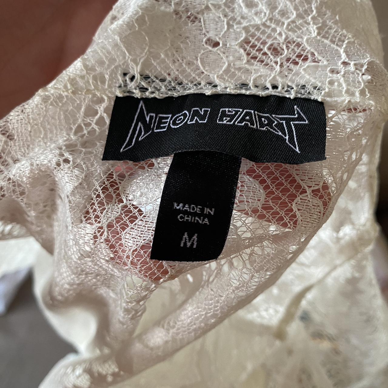 Neon hart lace dress Size M Greaaat for a... - Depop