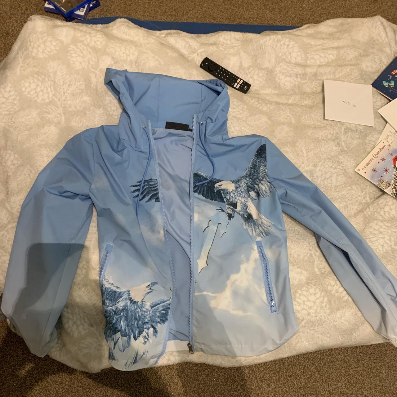 Trapstar Baby Blue Eagle Windbreaker Size XS Barely... - Depop