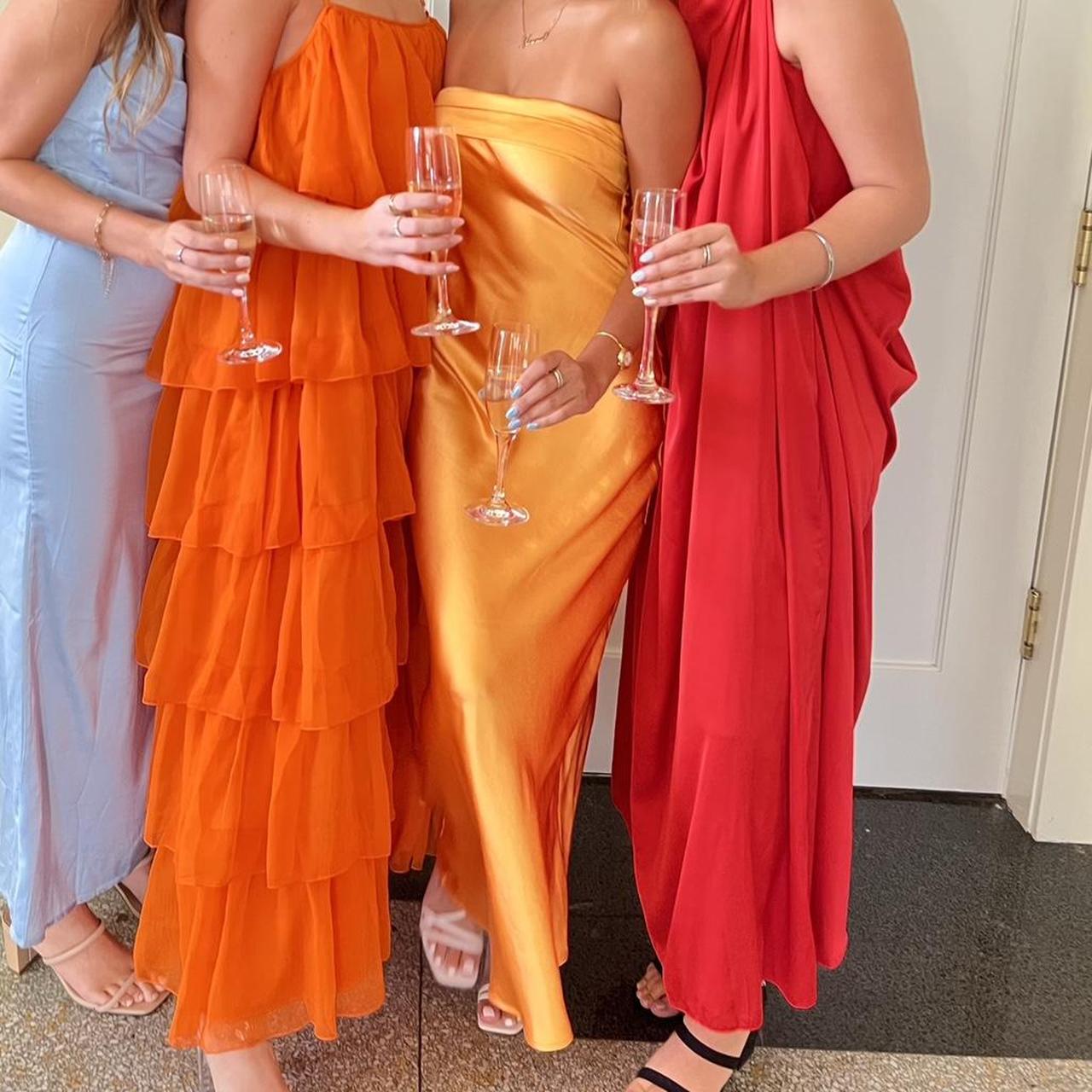 Hello Molly Orange Midi Dress Size AU 6/US 2 - fits... - Depop