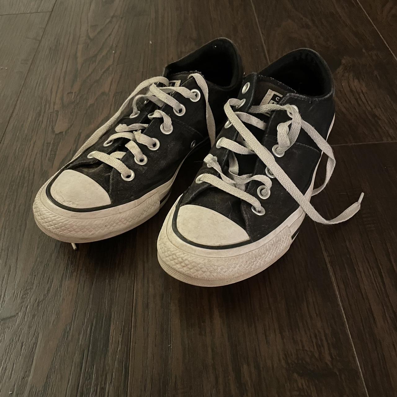 NO PAYPAL black converse! very comfy but not my... - Depop