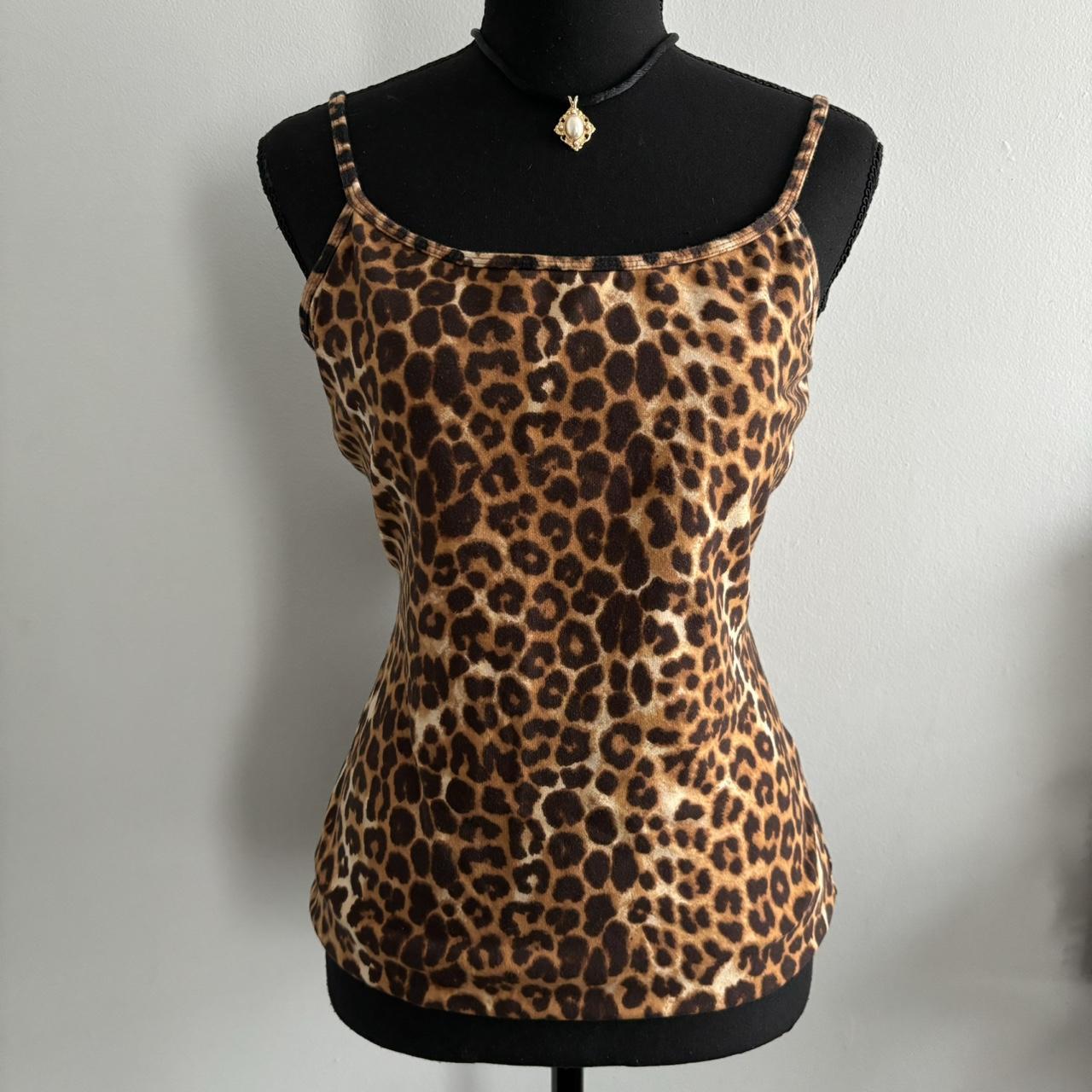 Cheetah print tank top Has built in bralette... - Depop