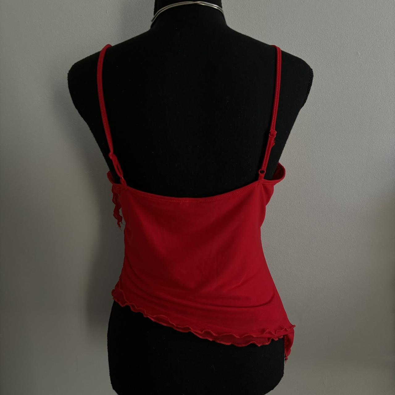 Rosette Ruffled tank top Size M/L Shein - Depop