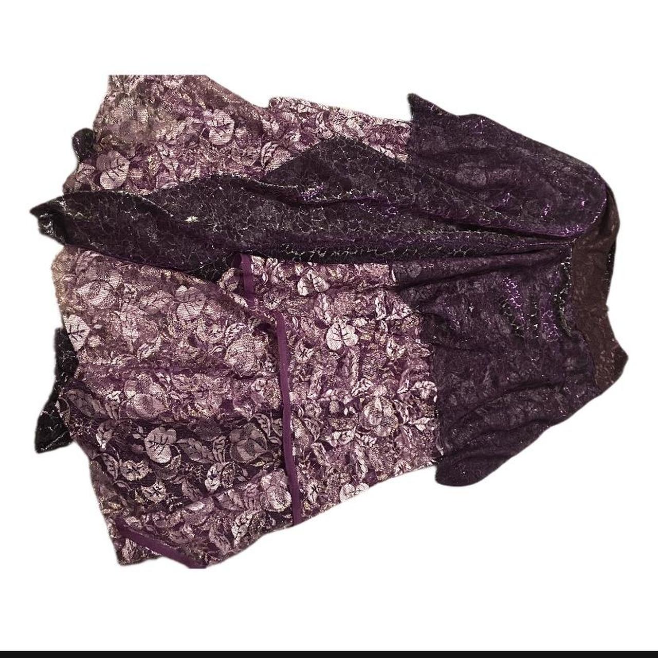 2000s vintage Eva Danielle metallic purple wrap... - Depop