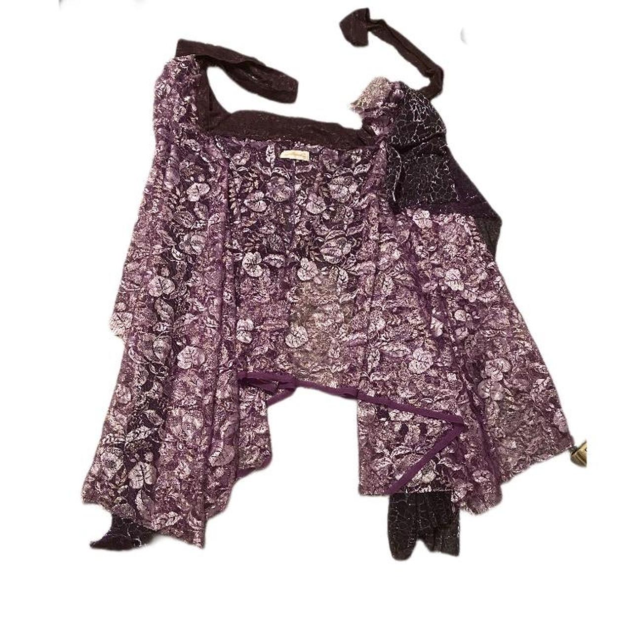 2000s vintage Eva Danielle metallic purple wrap... - Depop