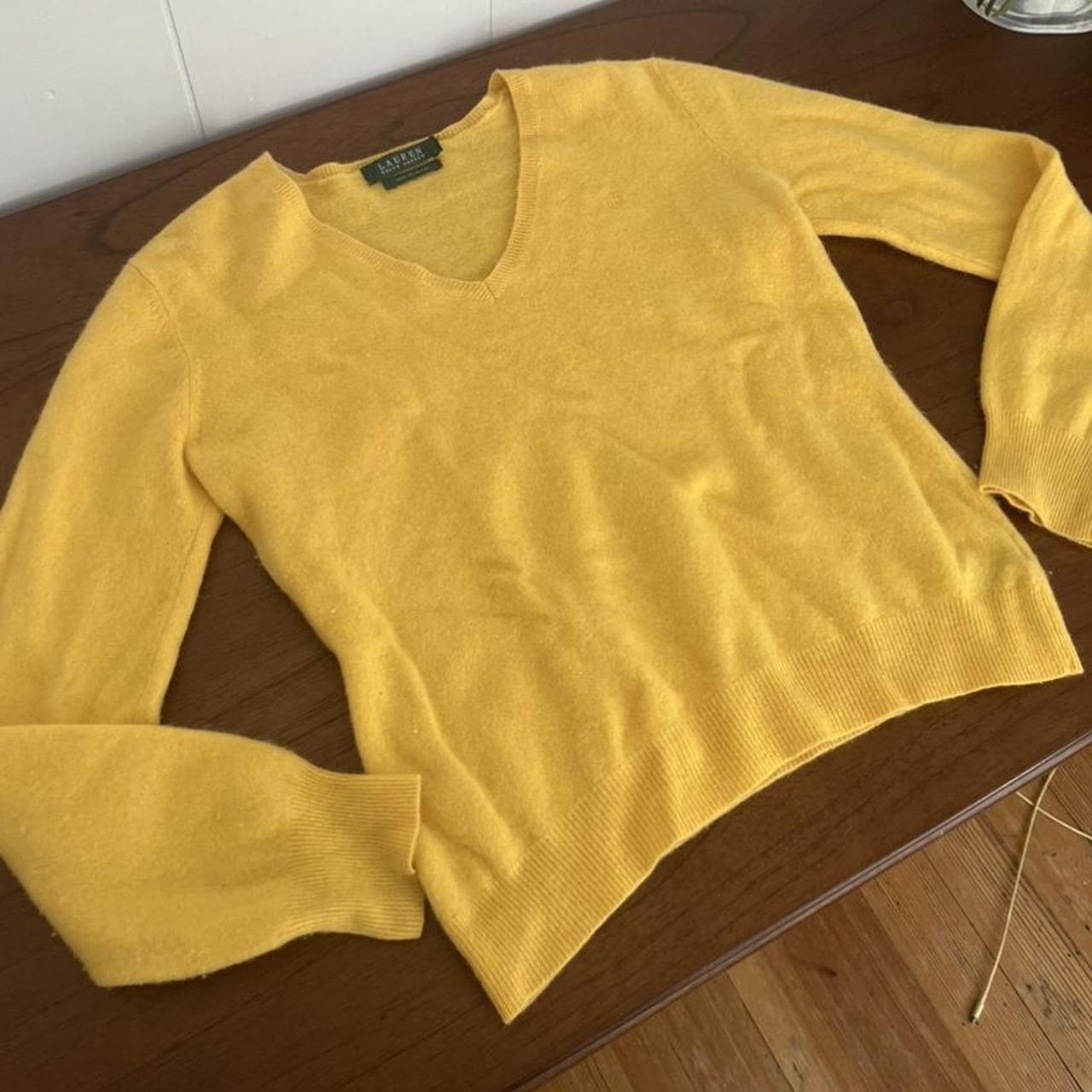 Yellow cashmere sweater, perfect for the transition... - Depop