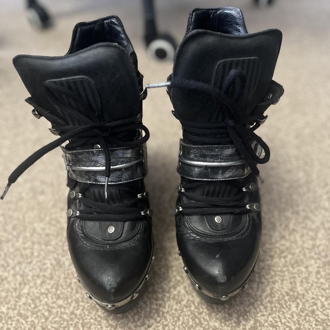 New Rock Women's Black Boots | Depop