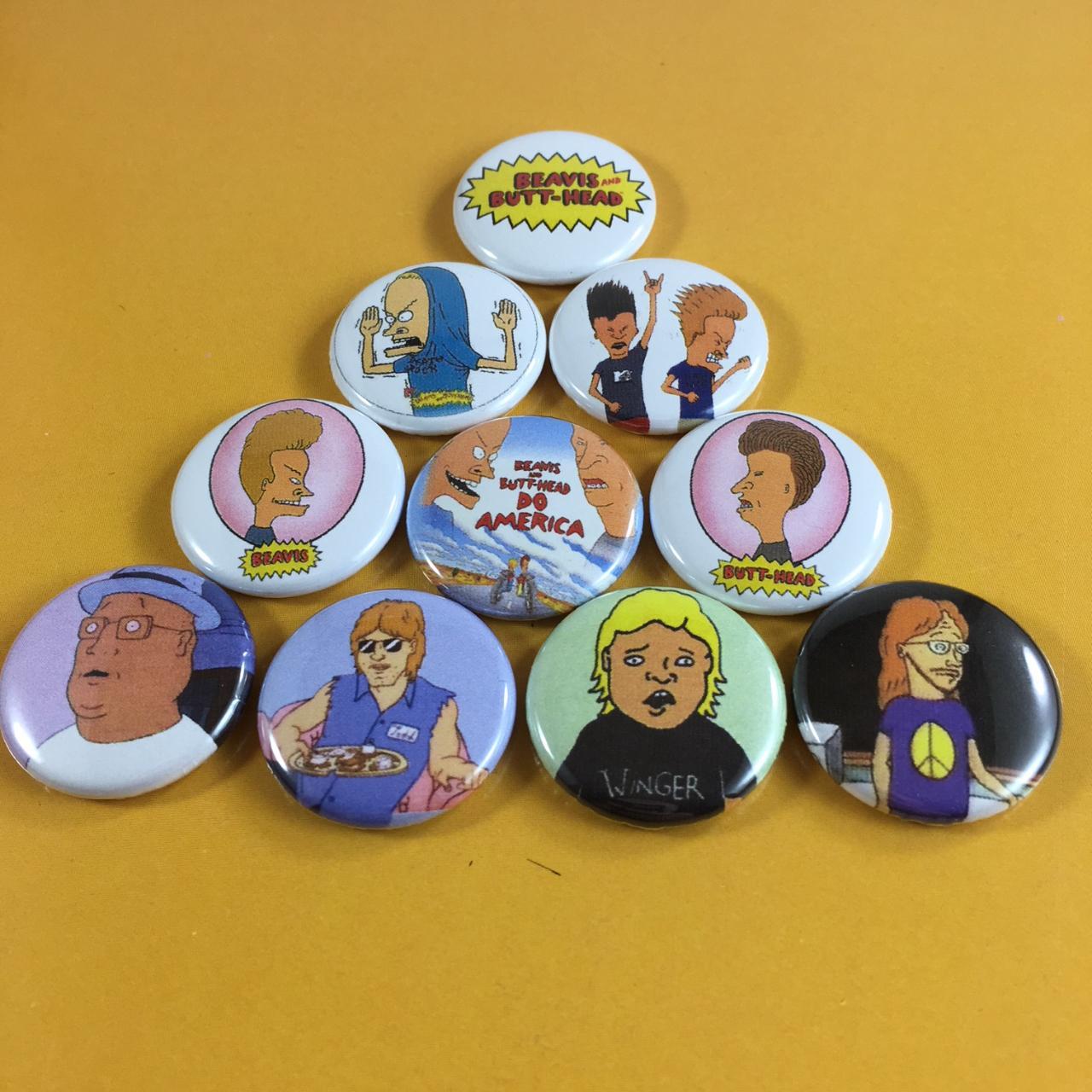 Beavis and Butthead 1" Button Pin Set 1 (all 10... - Depop