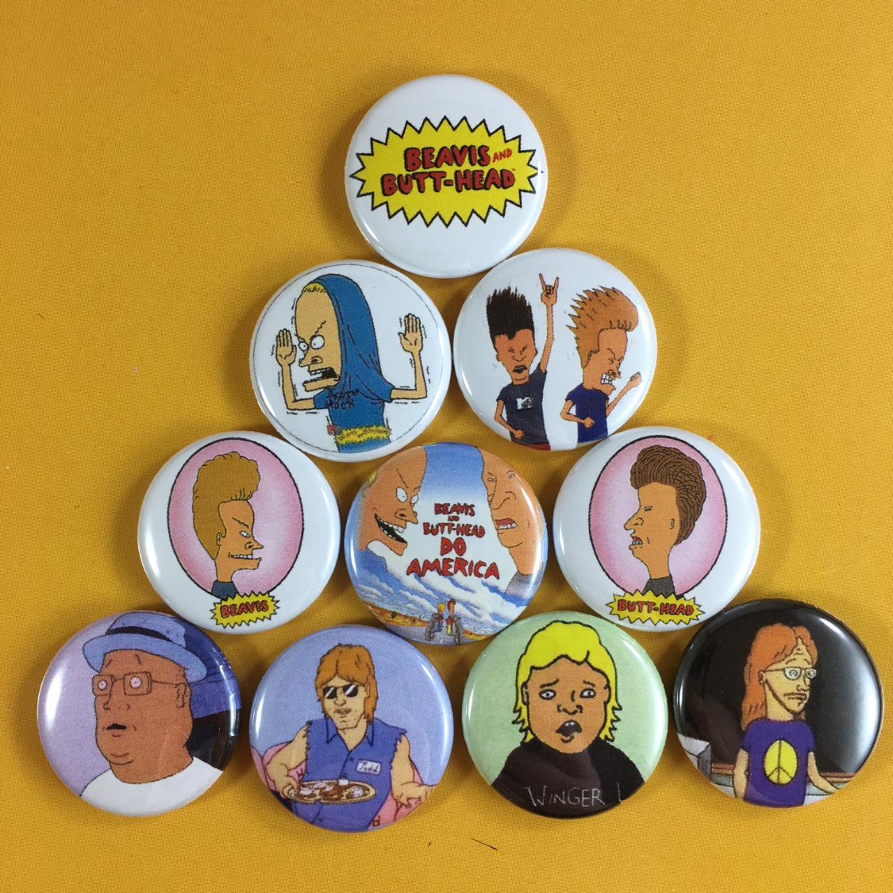 Beavis and Butthead 1" Button Pin Set 1 (all 10... - Depop