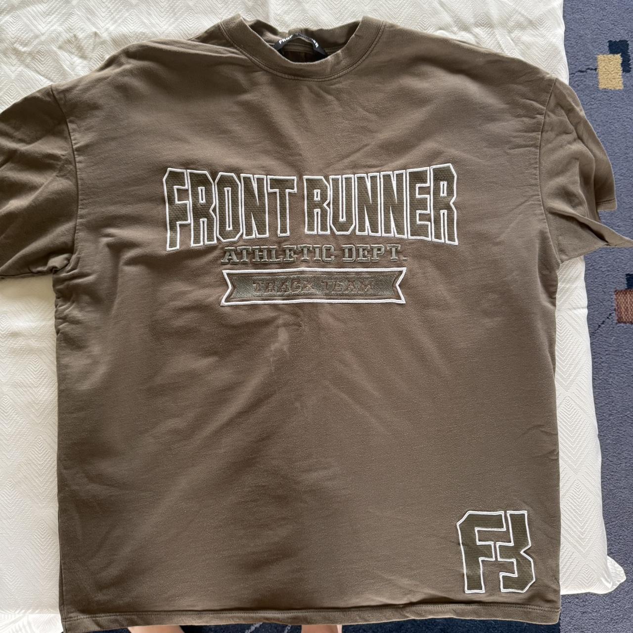 Front Runner Oversized T-Shirt in Khaki Size S but... | Depop