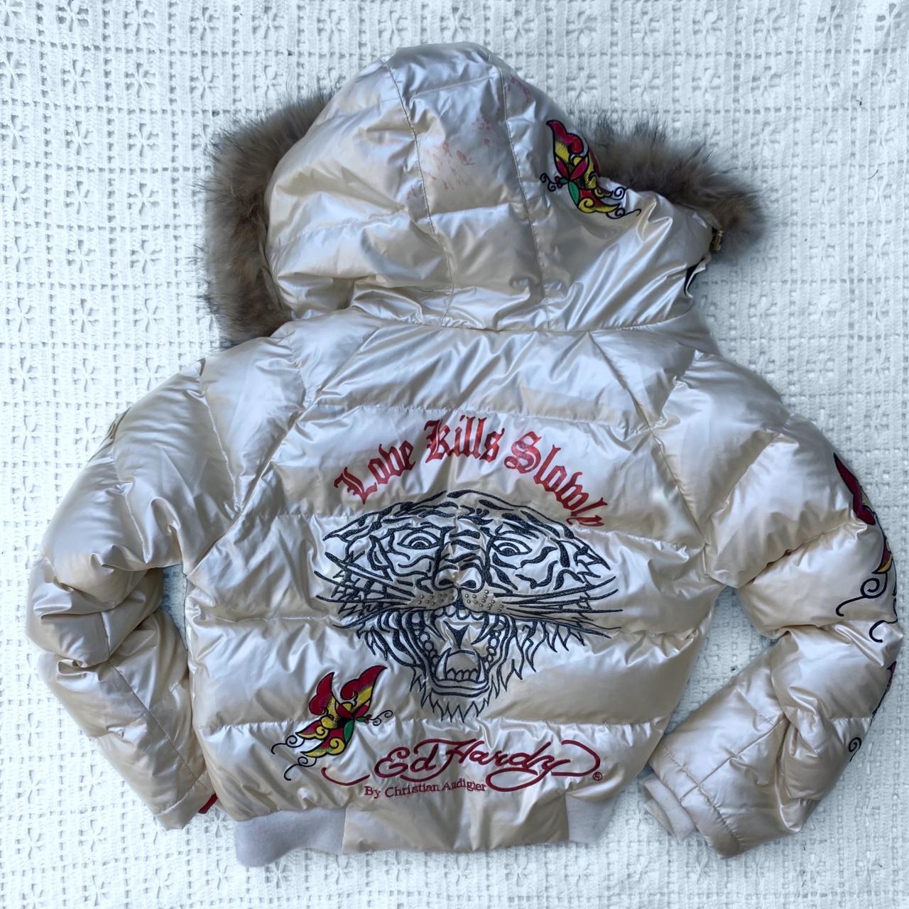ed hardy puffer jacket ♡ THE. MOST. ICONIC.... - Depop