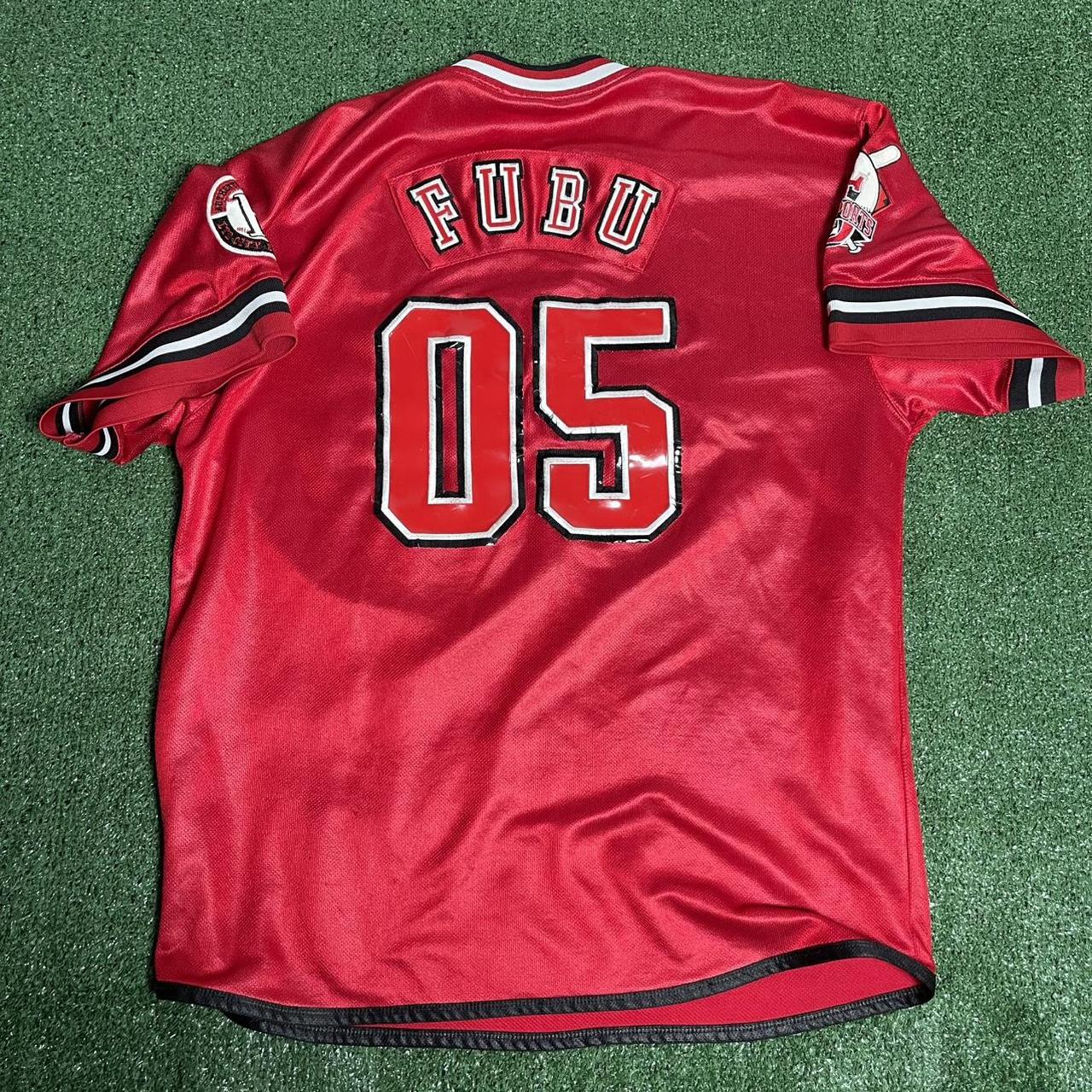 Vintage Fubu Queens 05 red and white jersey fashion - Depop
