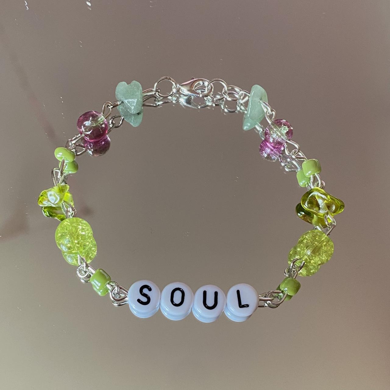 spiritual soul bracelet 🧘🏻‍♀️🌸 handmade w/ green... - Depop