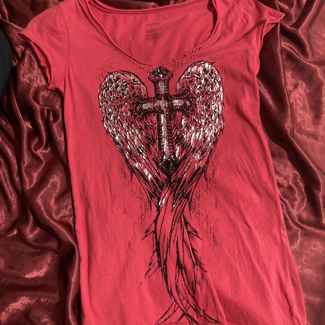 early 2000s emo cross winged shirt ON HOLD DONT... - Depop