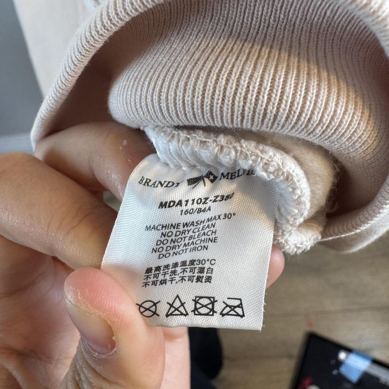 Brandy Melville light sand pink cotton zip-up hoodie... | Depop