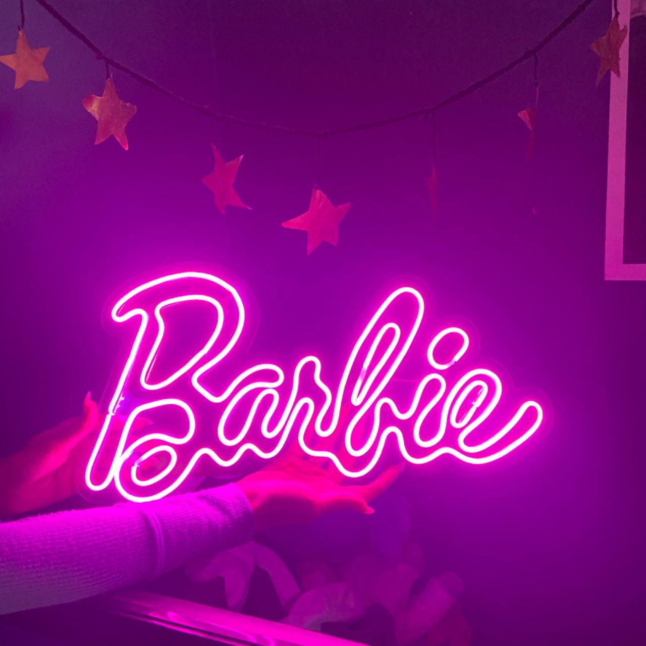 Vintage Neon Barbie Sign Very vibrant and... - Depop