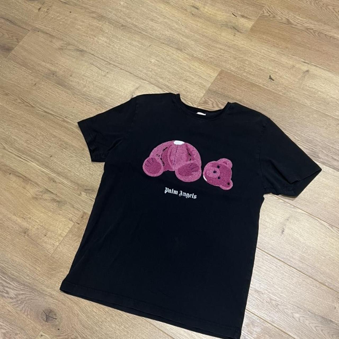 PALM ANGELS PINK TEDDY BEAR TEE SIZE:... - Depop