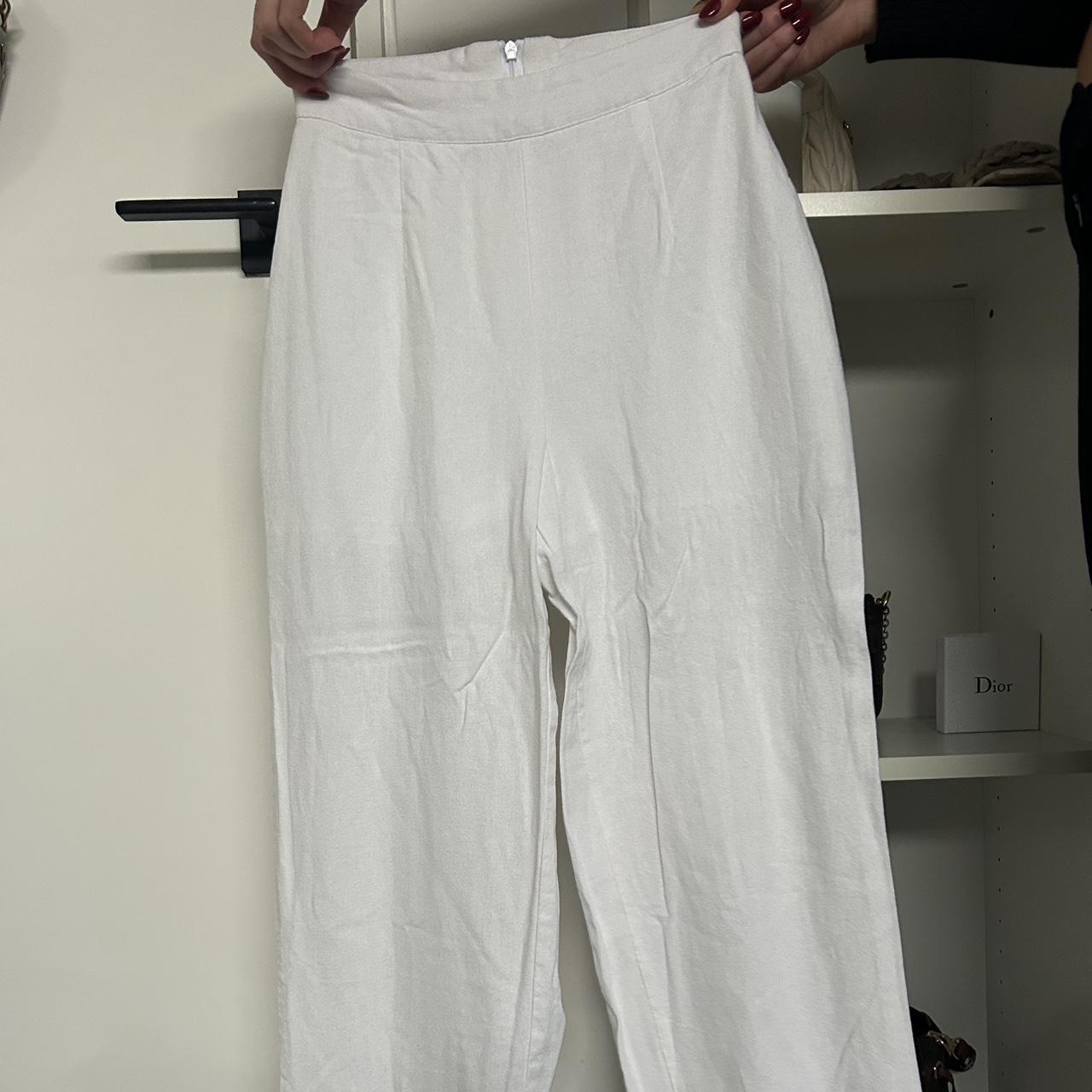 supre white linen pants ignore: top skirts pants... - Depop