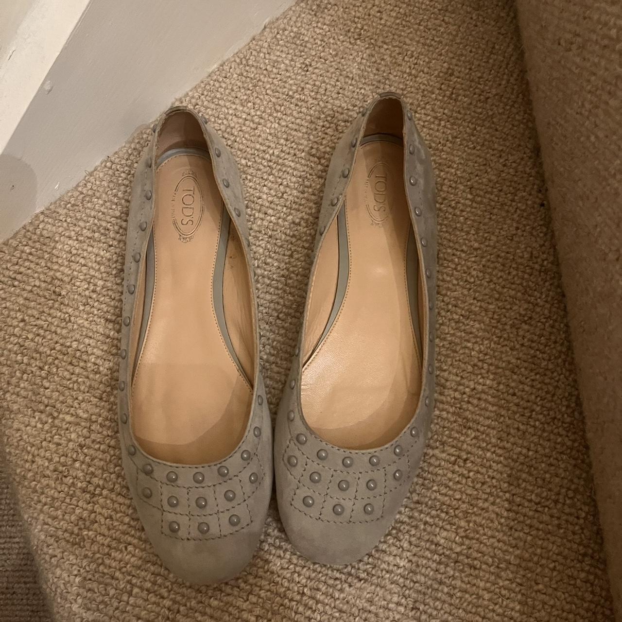 Tod’s grey ballet flats Suede Excellent condition... - Depop