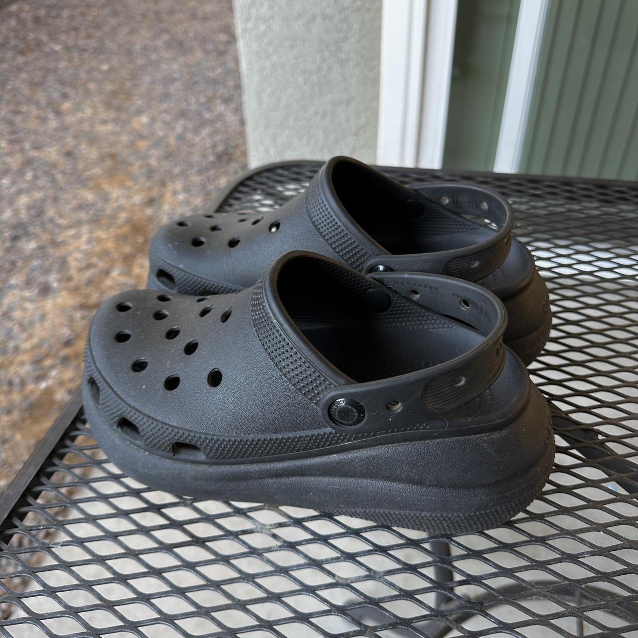 Black chunky platform crocs that make you look tall... - Depop