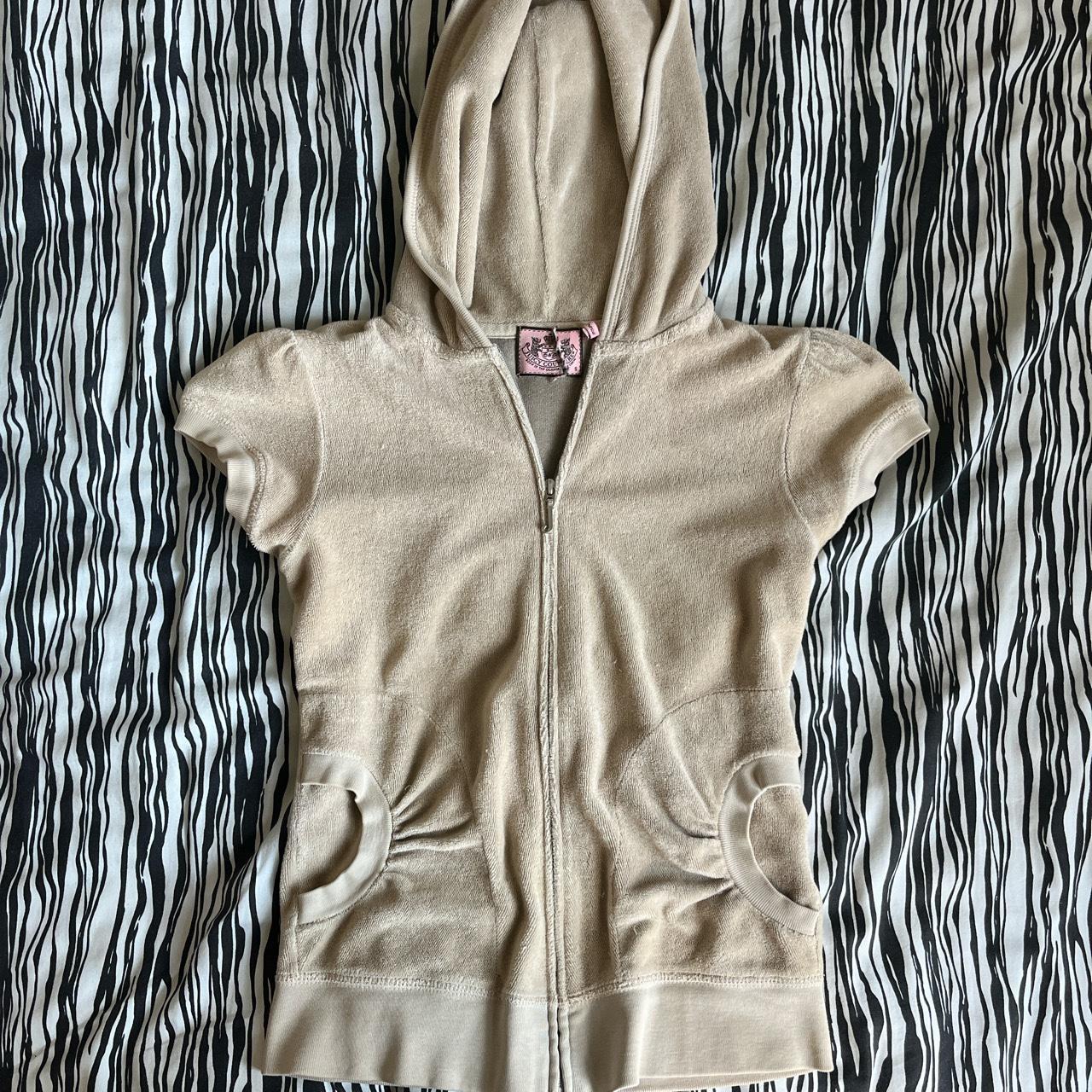 vintage juicy couture tan zip up(^-^)/ size s (fits... - Depop