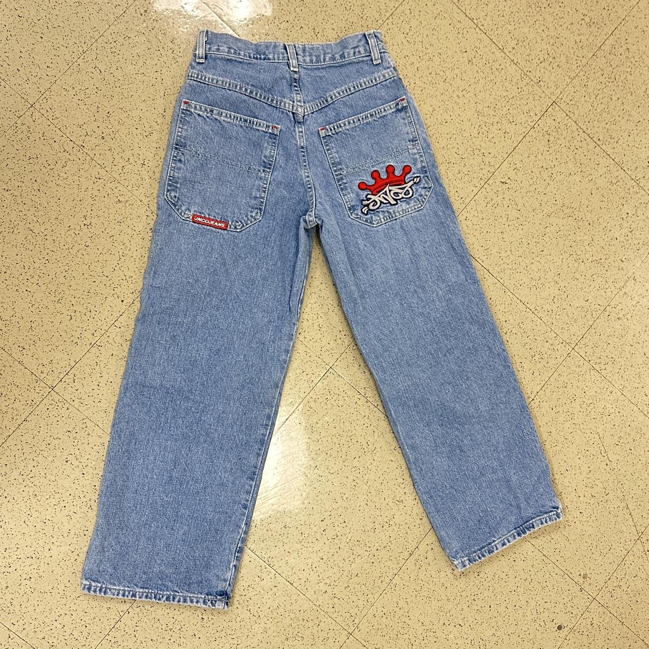 JNCO Jeans 90s Red Crown Size 12 Pants - 28x29... - Depop