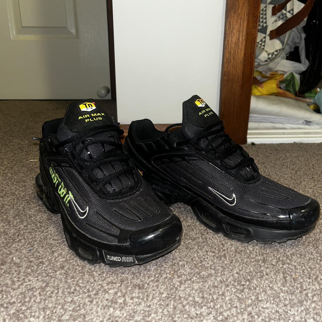 Nike Air Max Plus TN3 trainers in black and green... | Depop