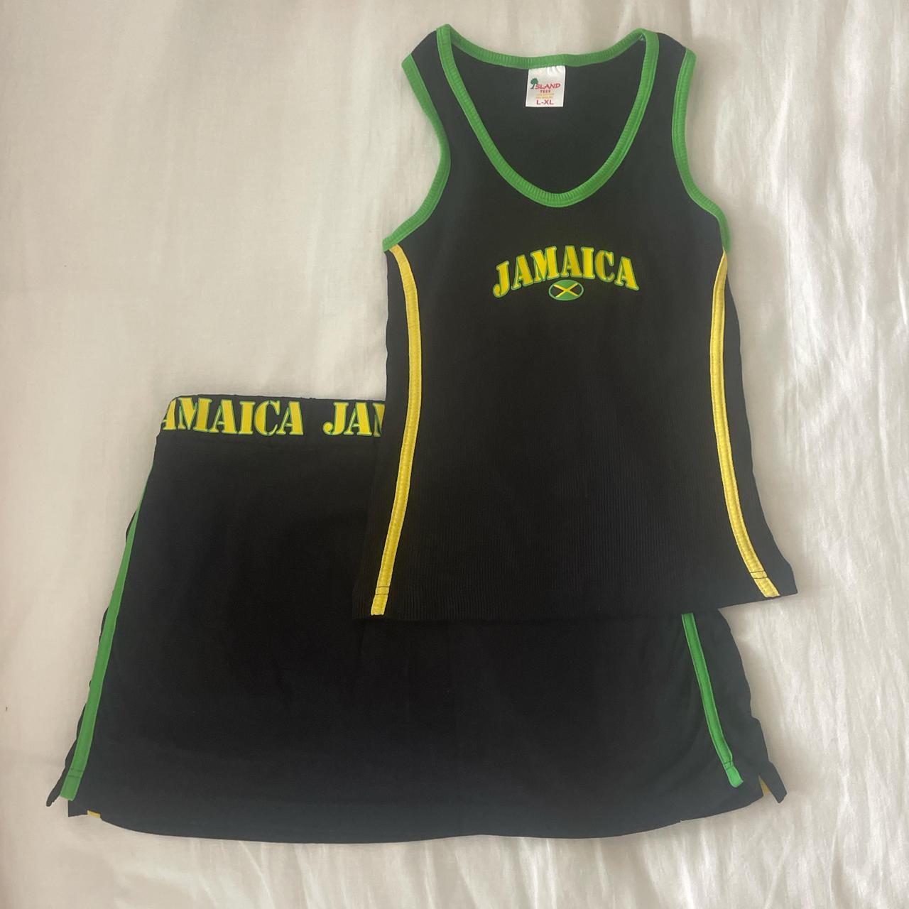 Jamaica tank top and skirt set. Marked as an xl but... - Depop