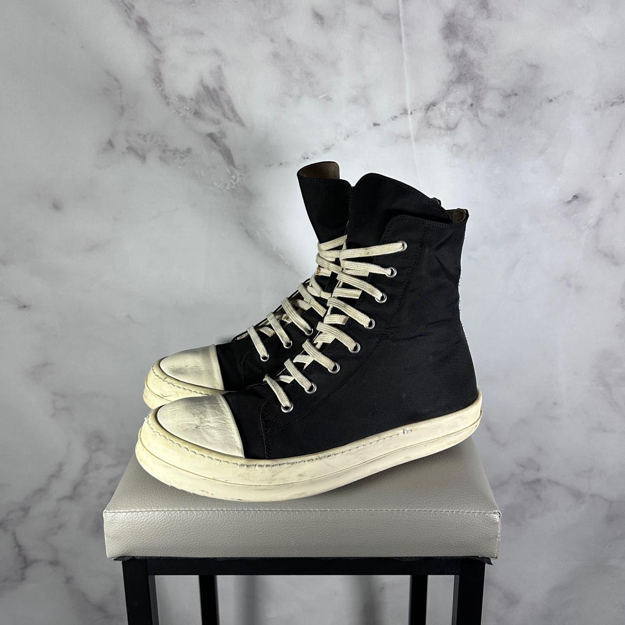 Rick Owens DRKSHDW Ramone High Black/Milk Used, no... - Depop