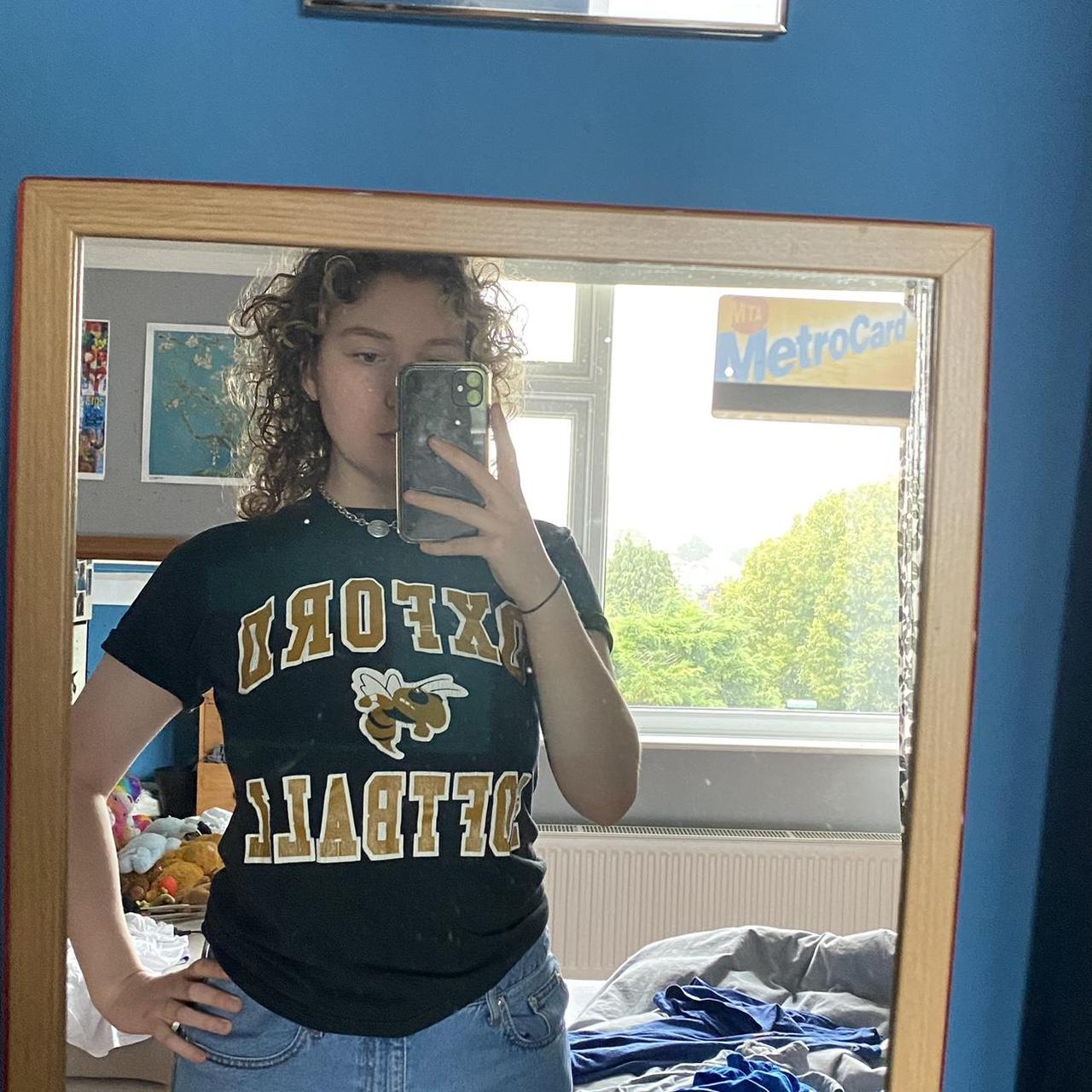 Vintage black Oxford Softball baby tee. Bought on... - Depop