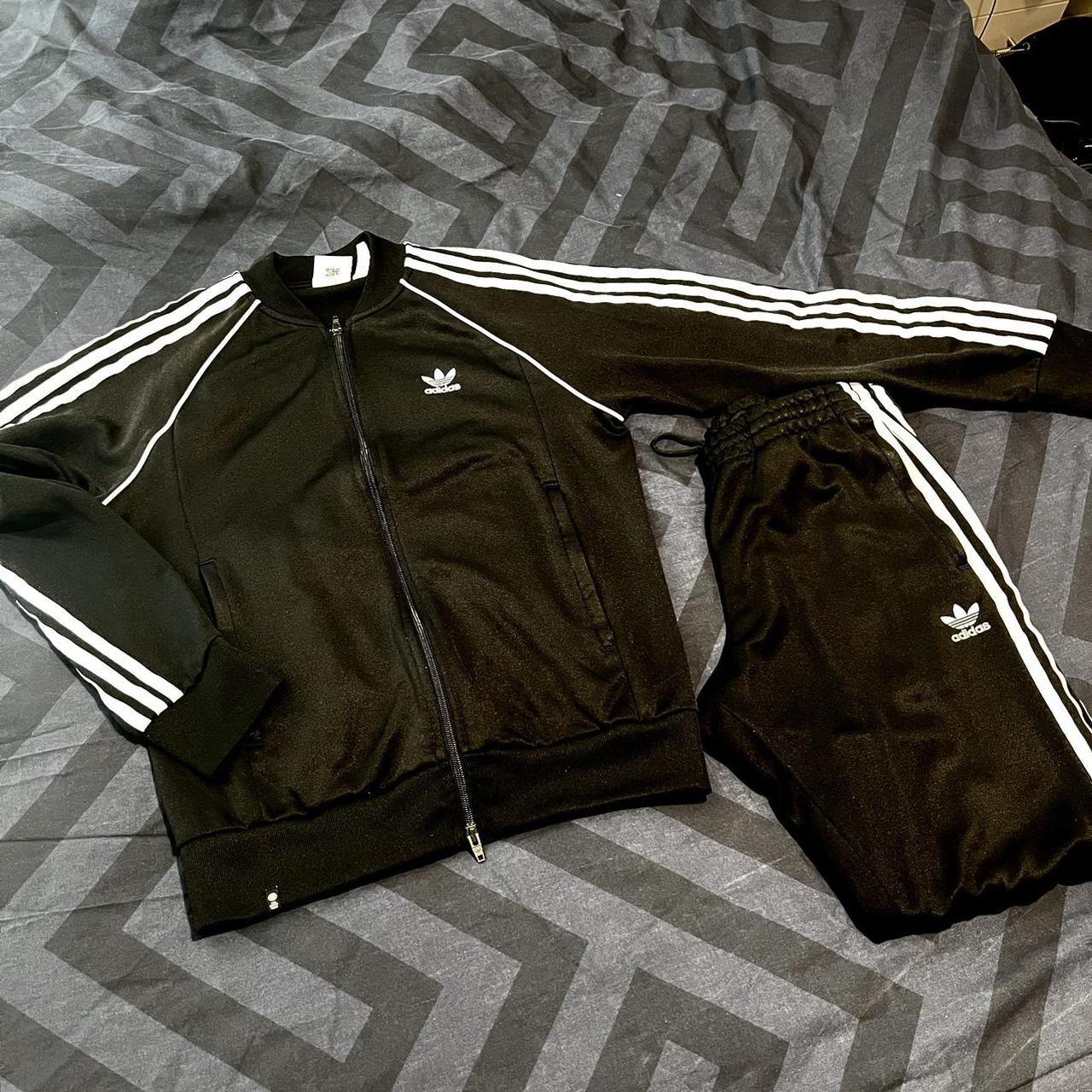 Adidas SST full tracksuit black Medium size both... - Depop