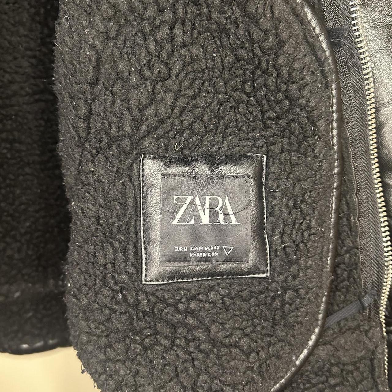 Zara Leather Jacket/Aviator Jacket Size M Nice and... - Depop