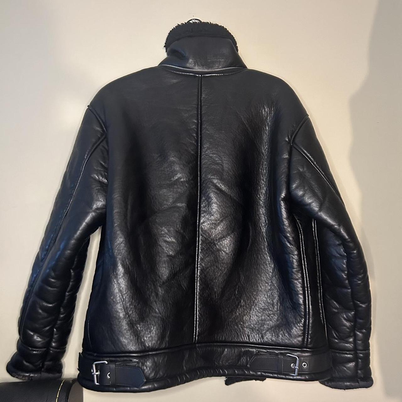 Zara Leather Jacket/Aviator Jacket Size M Nice and... - Depop