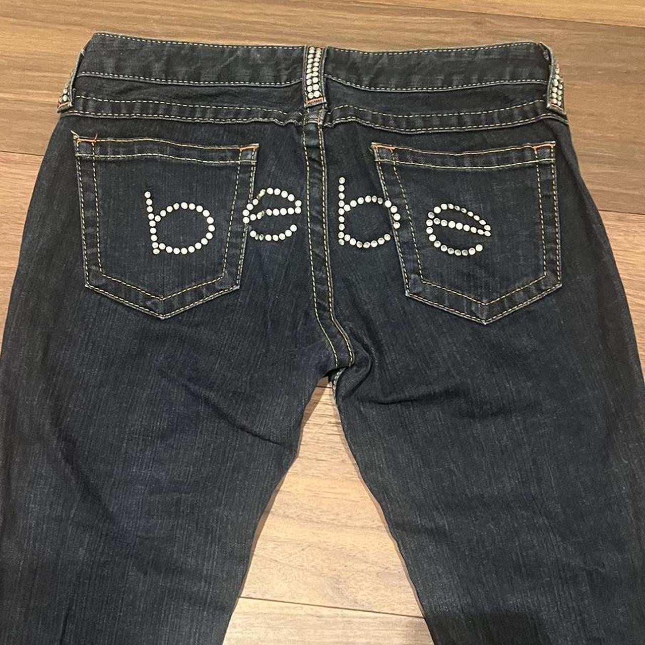 Amazing rare Bebe rhinestone bootcut jeans Size 28’’... - Depop