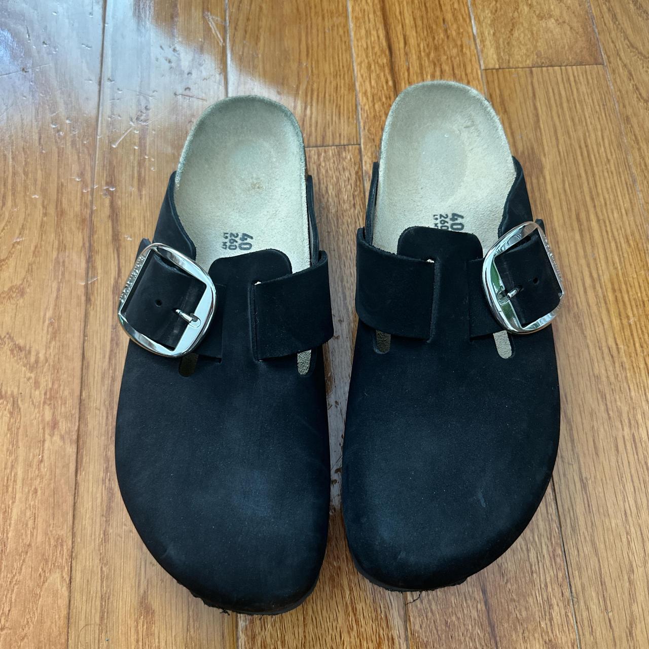 birkenstock boston slides in black 🖤 i believe this... - Depop