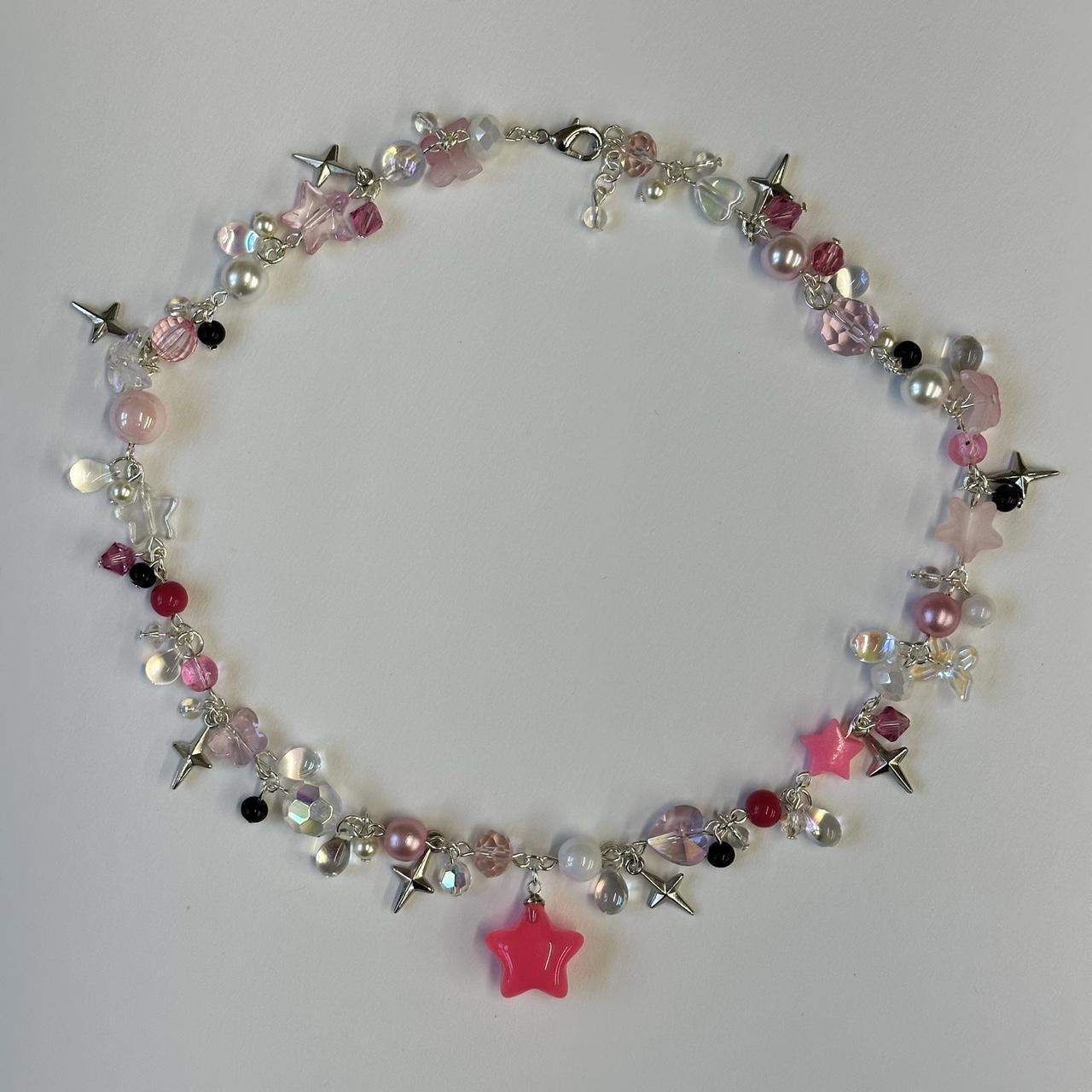 Hot Pink Star Necklace🩷⭐️ Silver 17 in. ~ adjusts to... - Depop