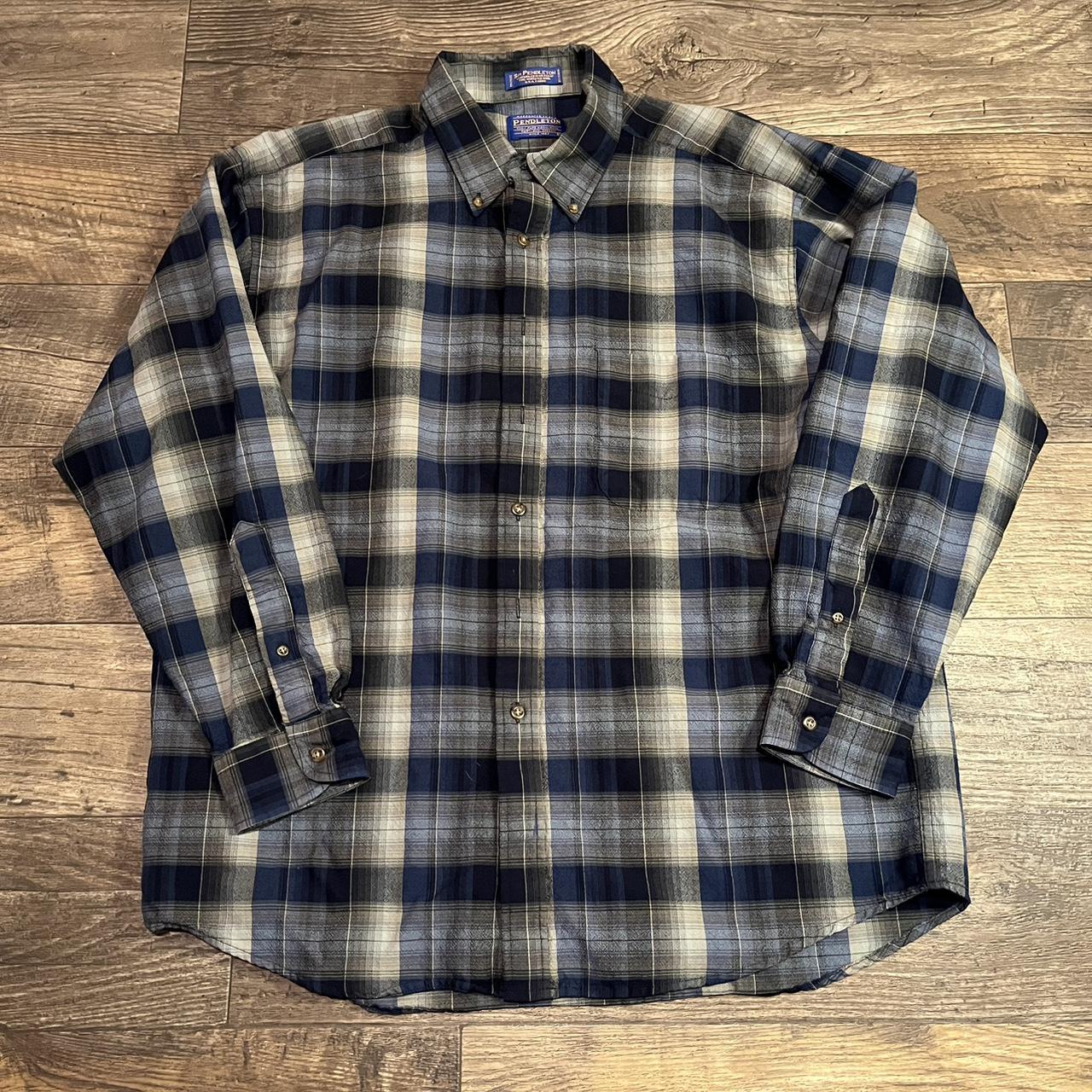 Pendleton Men's Blue and Tan Shirt | Depop