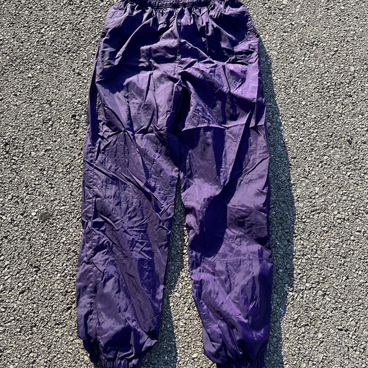 Super Clean Purple Logo Adidas Sweatpants... - Depop